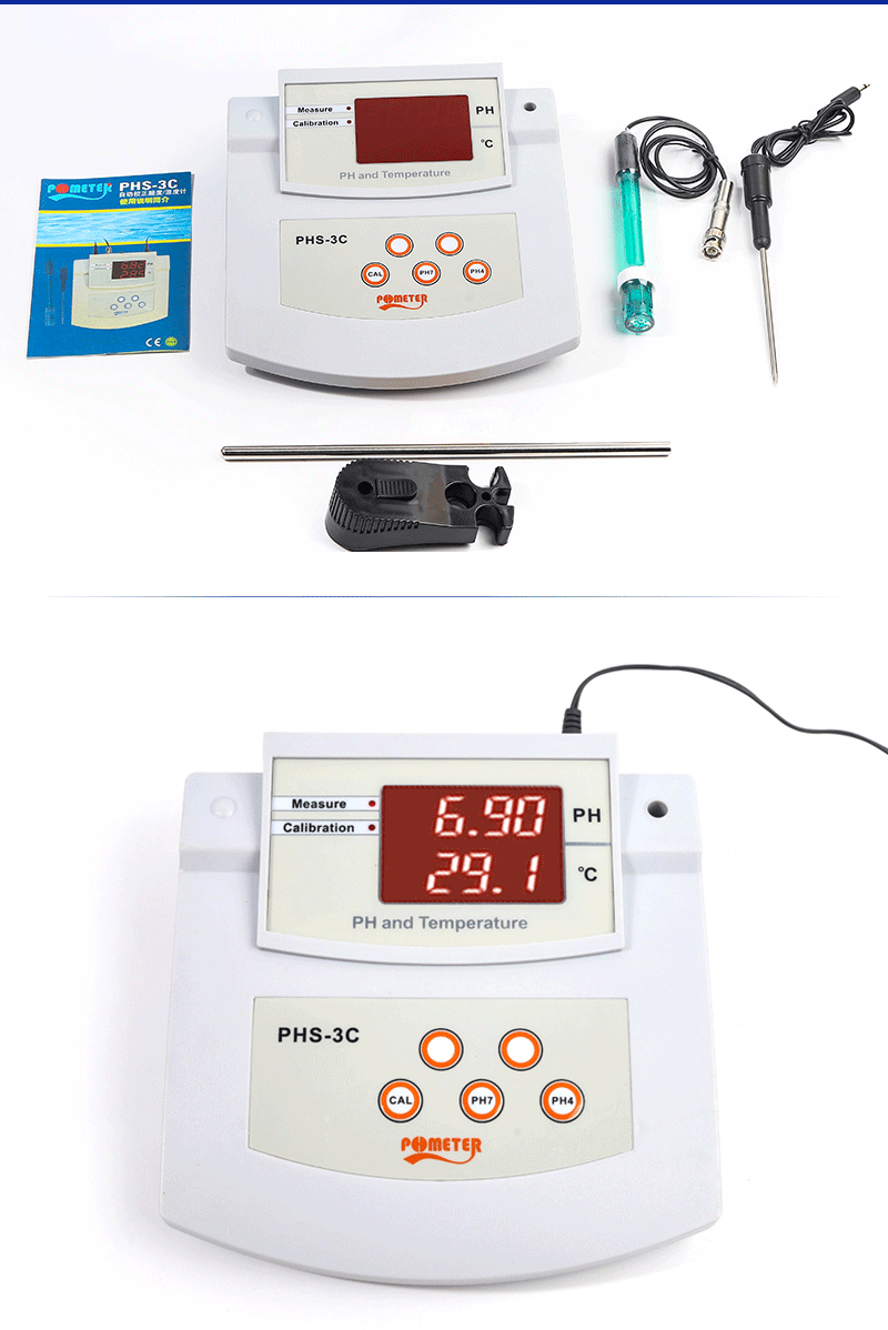 自动校正酸度温度计 实验室ph计 水质酸碱度PH值检测仪 PHS-3C-阿里巴巴