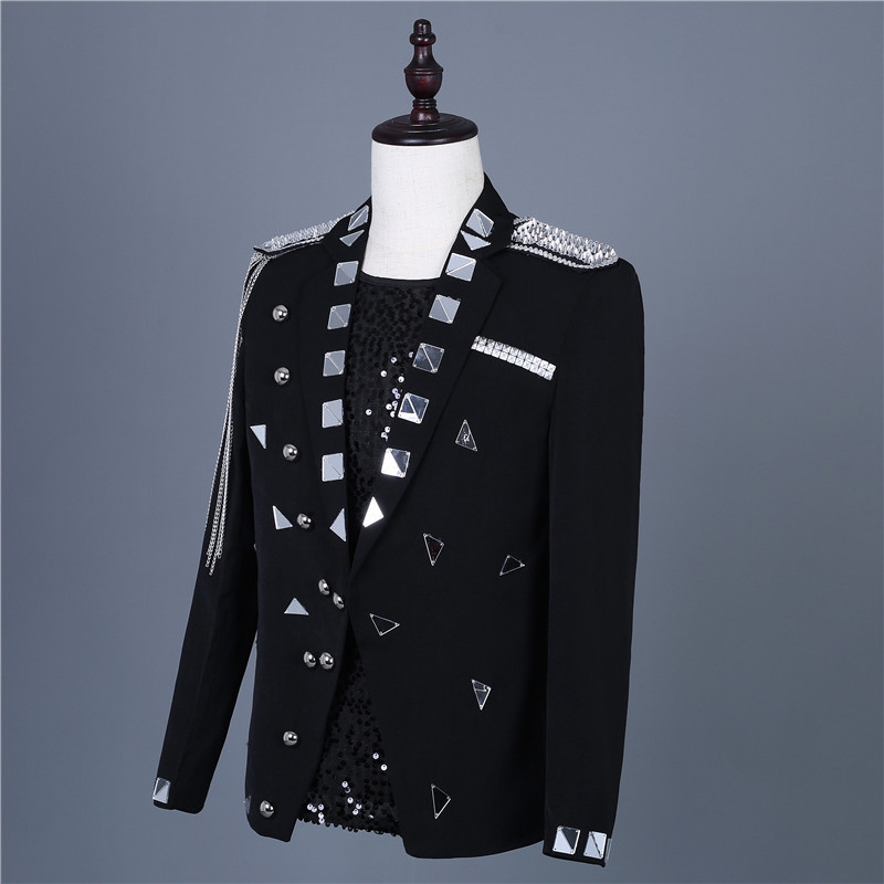 Men's jazz dance coats lens suit coat men's western bar night club band ...