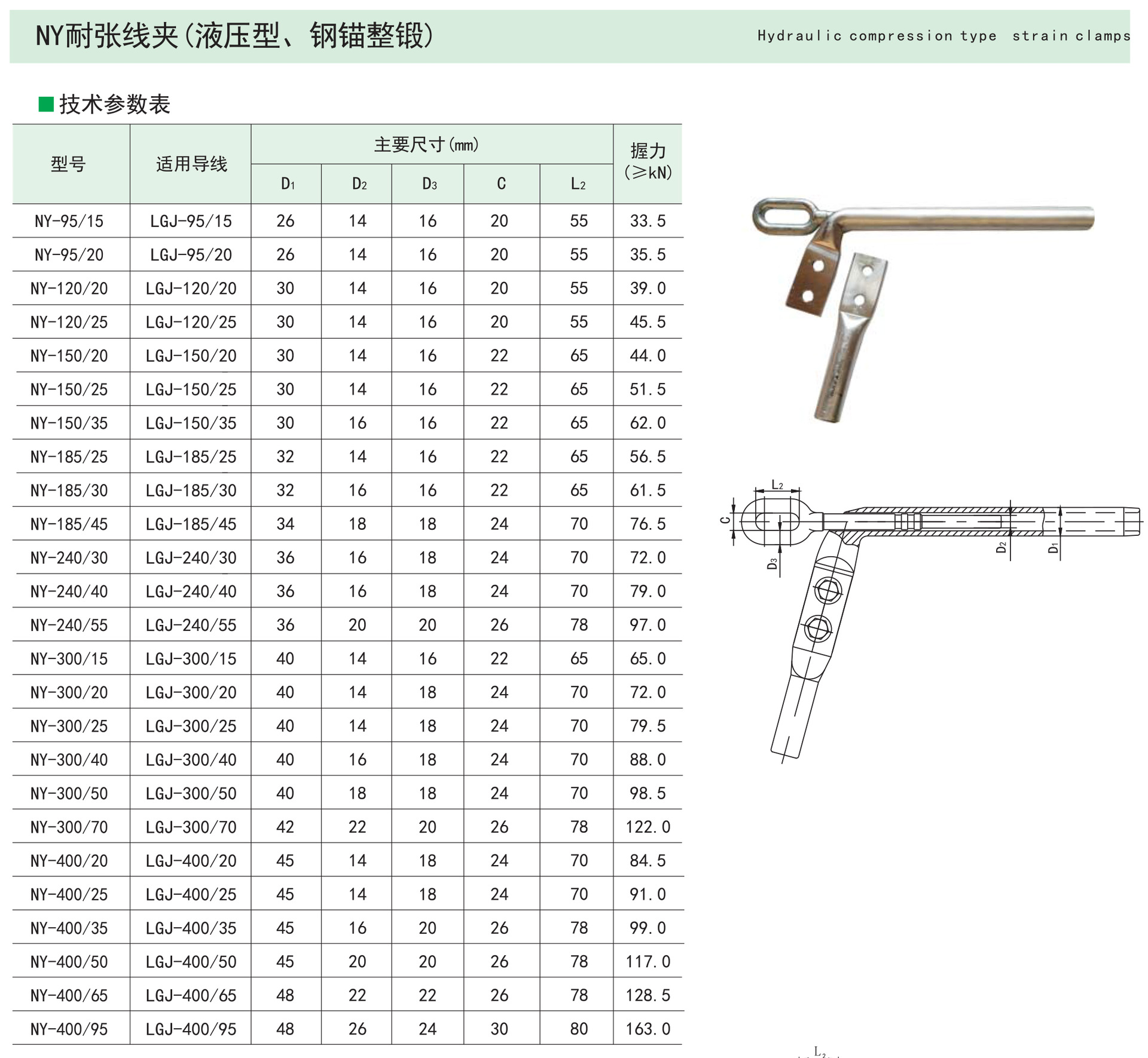 保质保量 NY系列耐张线夹NY-400 输变电金具 液压型耐张线夹-阿里巴巴