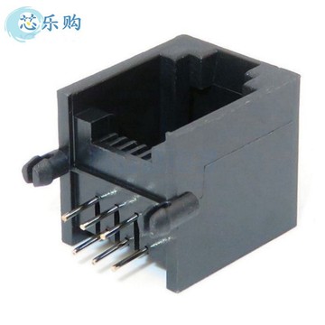 RJ11电话插座 52-6P6C 全塑 立式180度 6芯带边 网口母座-阿里巴巴