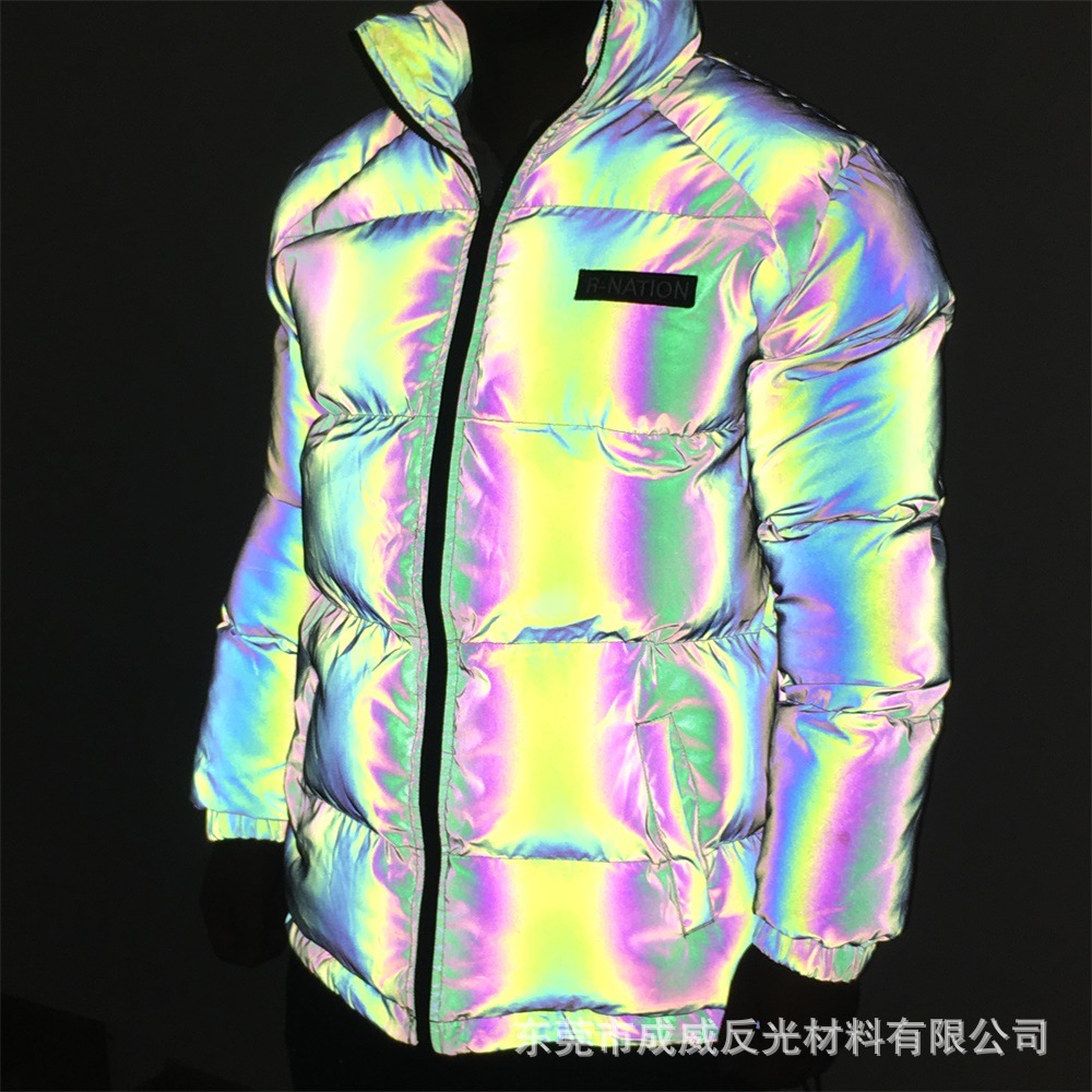 服装用黑色炫彩反光布 高亮条彩反光化纤布 全彩幻彩柔软反光面料-阿里巴巴