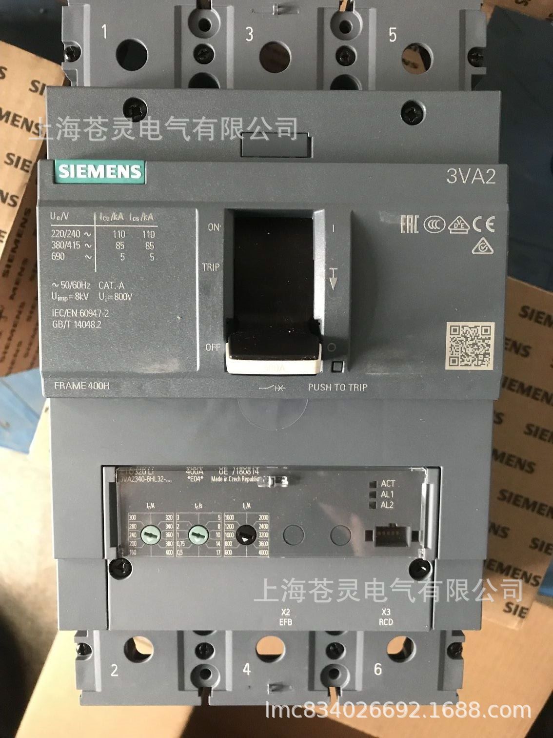西门子断路器3VA2H400 R400 ETU320 F/3P货号3VA2340-6HL32-0AA0-阿里巴巴