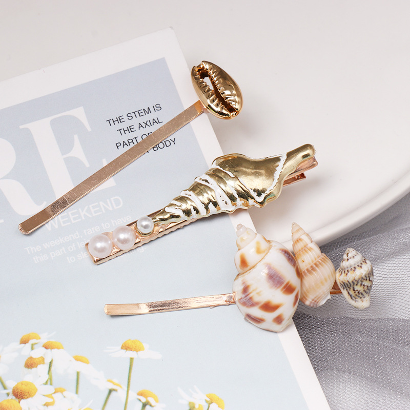 Womens Starfish Shell Beads Conch Shell Mix Material Hair Accessories ...