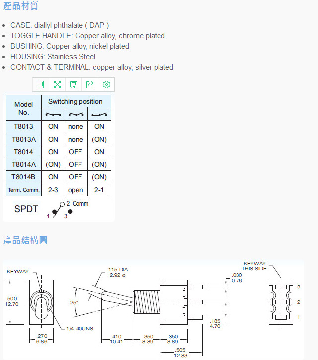 台湾salecom 进口钮子开关 T80-T 双复位T8014A 摇头开关3脚3档-阿里巴巴