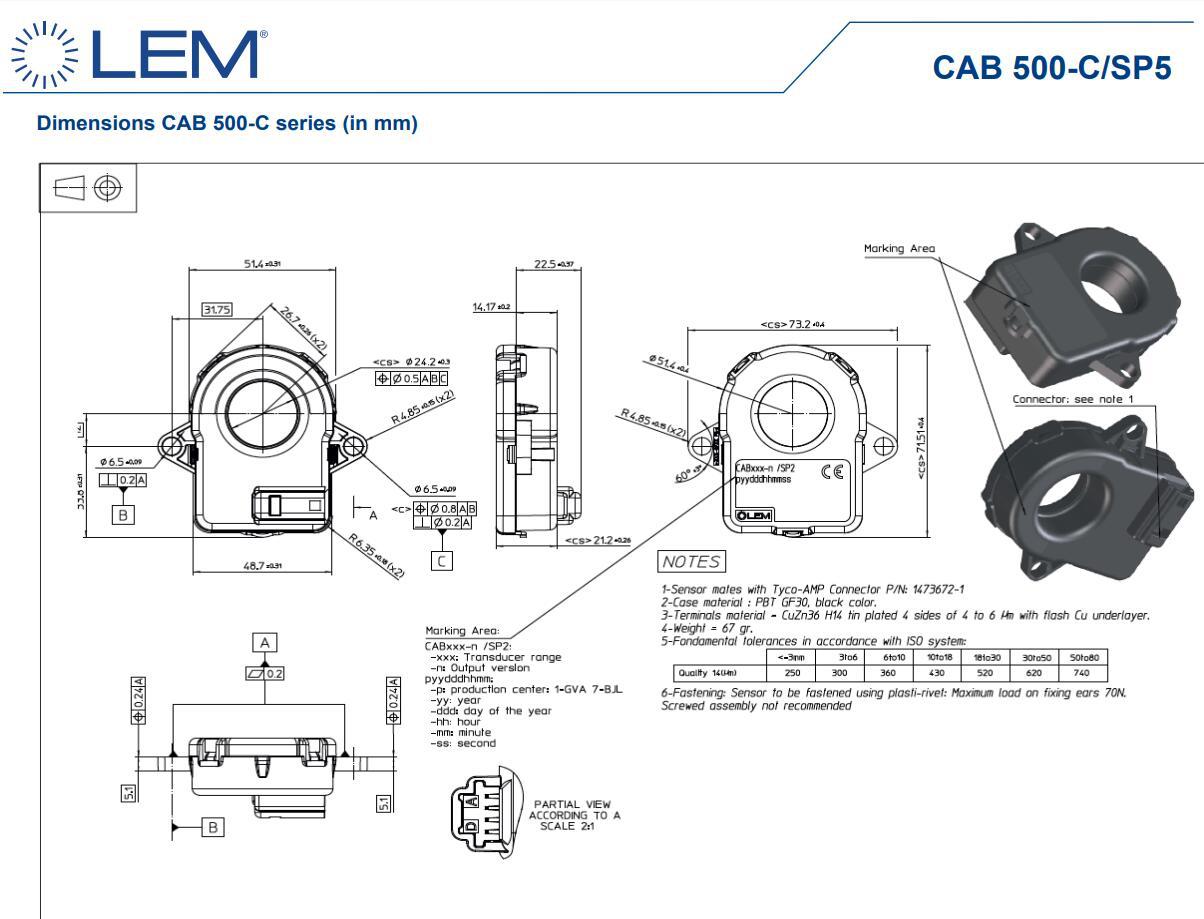 CAB500-C/SP5 LEM/莱姆电流传感器 霍尔效应互感器500A车规级全新-阿里巴巴