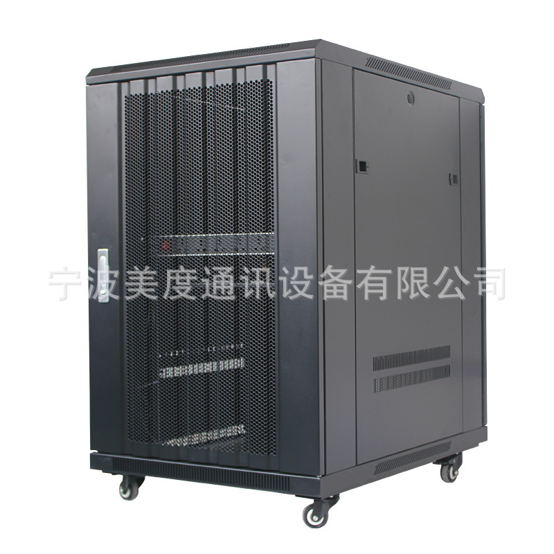 19寸网孔门机柜18U服务器电脑波浪网孔门立式机柜机架承重-阿里巴巴