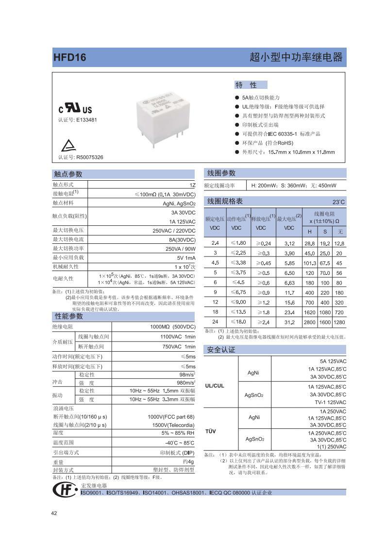 HFD16/12-ZH3N宏发原装继电器 一组转换6脚 3A-阿里巴巴