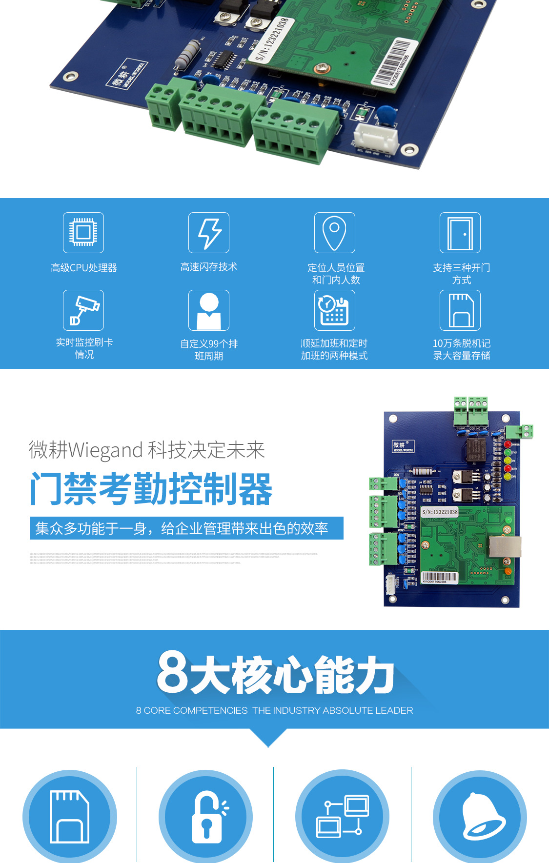 微耕门禁控制器单门WG2051双门四门网络型多门禁主板控制器系统-阿里巴巴