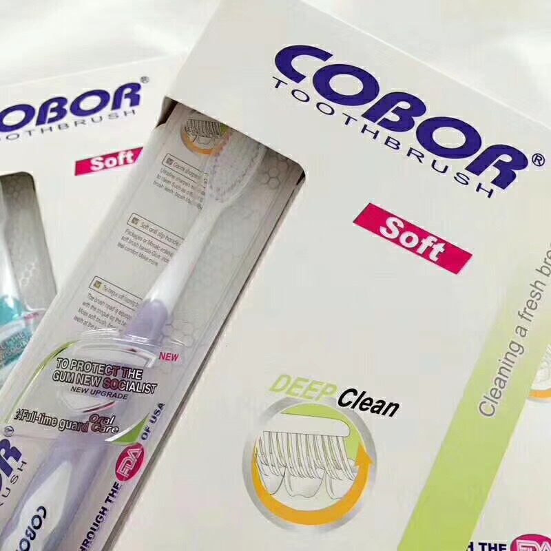 微商新款出口美国COBOR可贝尔软牙刷细软毛护龈清洁成人12支装牙-阿里巴巴
