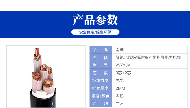 广州南洋电缆VV/YJV 3*70+2*35三相五线铜芯国标电力电缆厂家直销-阿里巴巴