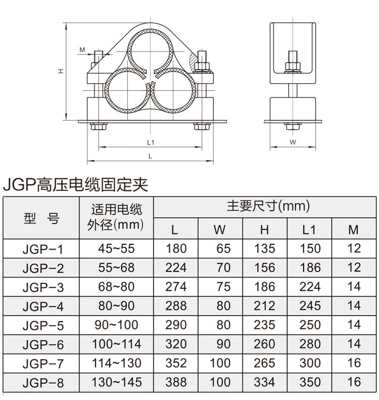 JGH铝合金电缆线夹JGW高压电缆电线固定夹 JGP接线夹具电力抱箍-阿里巴巴