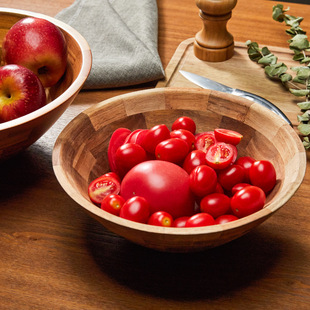 水果沙拉相思木色拉碗家用加厚大号日式实木果盘创意个性米饭餐具-阿里巴巴