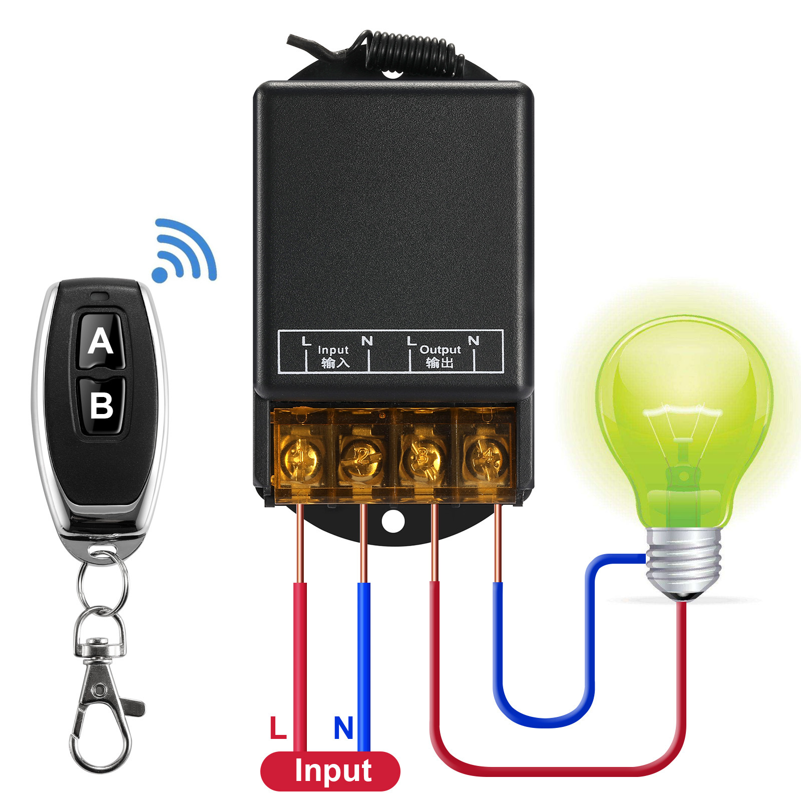 厂家私摸220V无线遥控开关 智能遥控灯开关 智能家居遥控开关433-阿里巴巴