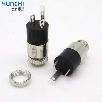 3.5耳机插座PJ-392 三脚镀银 金属插座 立式双声道 音频插口-阿里巴巴