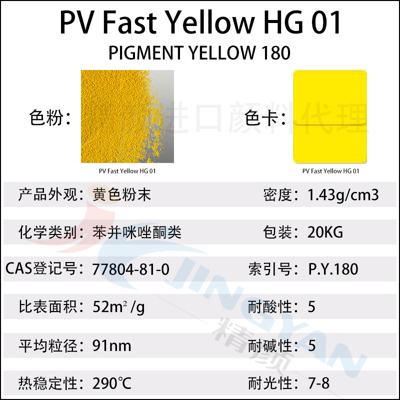 CLARIANT科莱恩PV Fast Yellow HG01绿光黄有机颜料P.Y180黄色粉-阿里巴巴