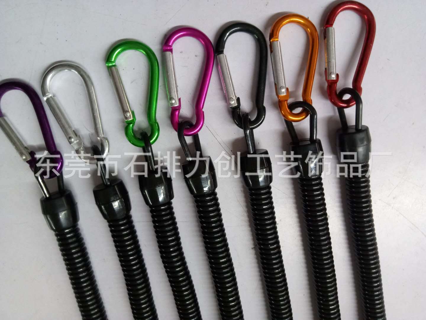现货塑胶弹簧绳6色路亚钳登山扣弹簧失手绳渔具护竿防掉绳弹力绳-阿里巴巴