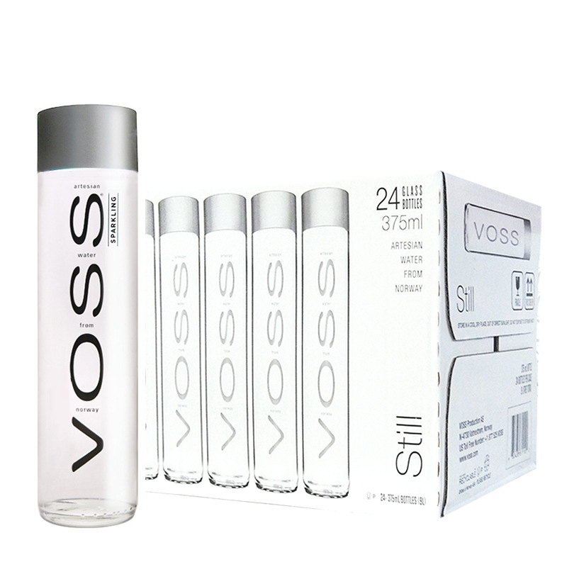VOSS 挪威芙丝无气矿泉水玻璃瓶装375ml*24瓶整箱高端饮用水-阿里巴巴