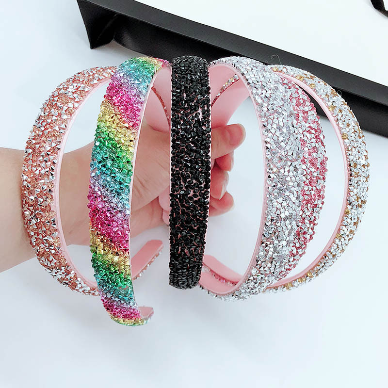 diamond hair hoop hairpin super flash set auger hair color rainbow ...
