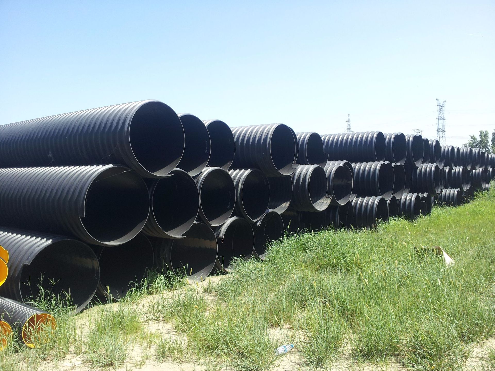 hdpe塑料钢带波纹管 pe钢带增强波纹管 热缩带连接排水管dn600-阿里巴巴