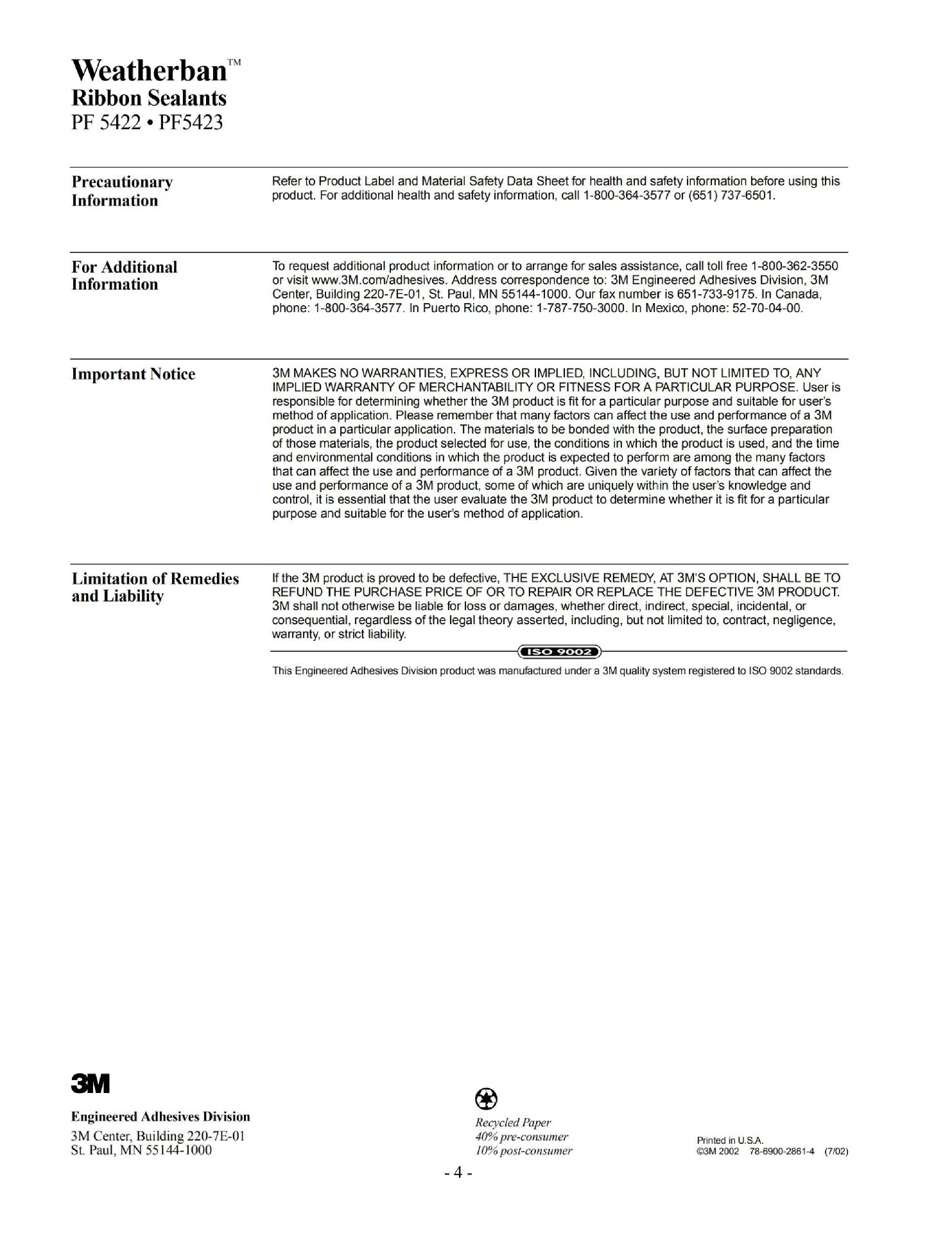 3M Ribbon Sealants PF5423高性能耐水汽橡胶密封胶带-阿里巴巴