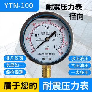 YTN-100耐震压力表YN100 0-1.6/0.6/2.5/4/6/25/40/60MPA充油抗震-阿里巴巴