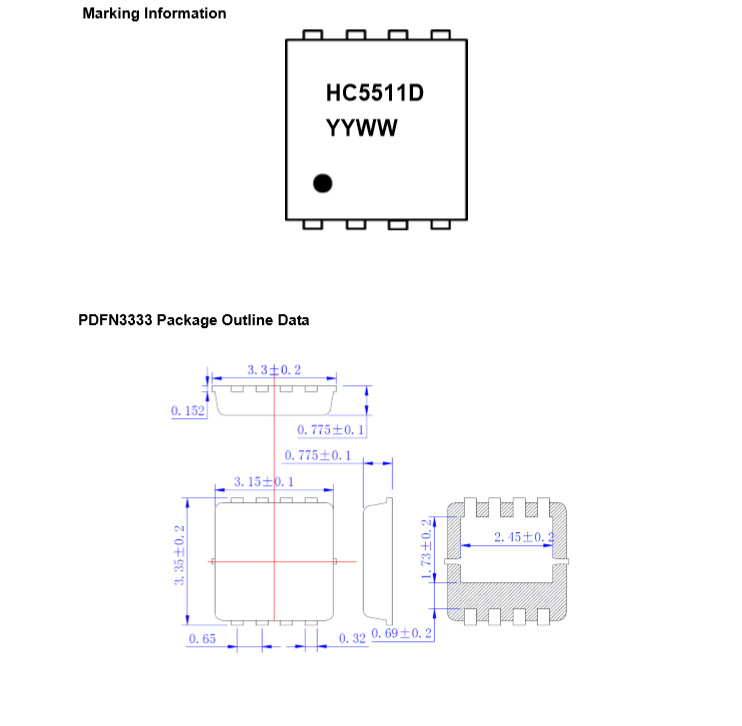 舞台灯低内阻DFN3*3-8L封装MOS管HC5511D 60V40A 40N06-阿里巴巴