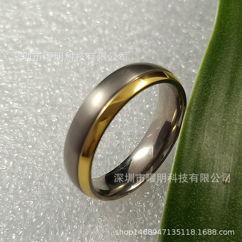 Pure Titanium Gold Jewelry Ring European and American Fashion Women's ...