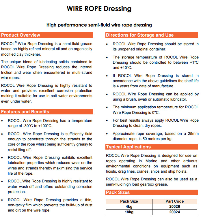 Rocol Wire Rope Dressing 20024钢缆润滑脂-阿里巴巴