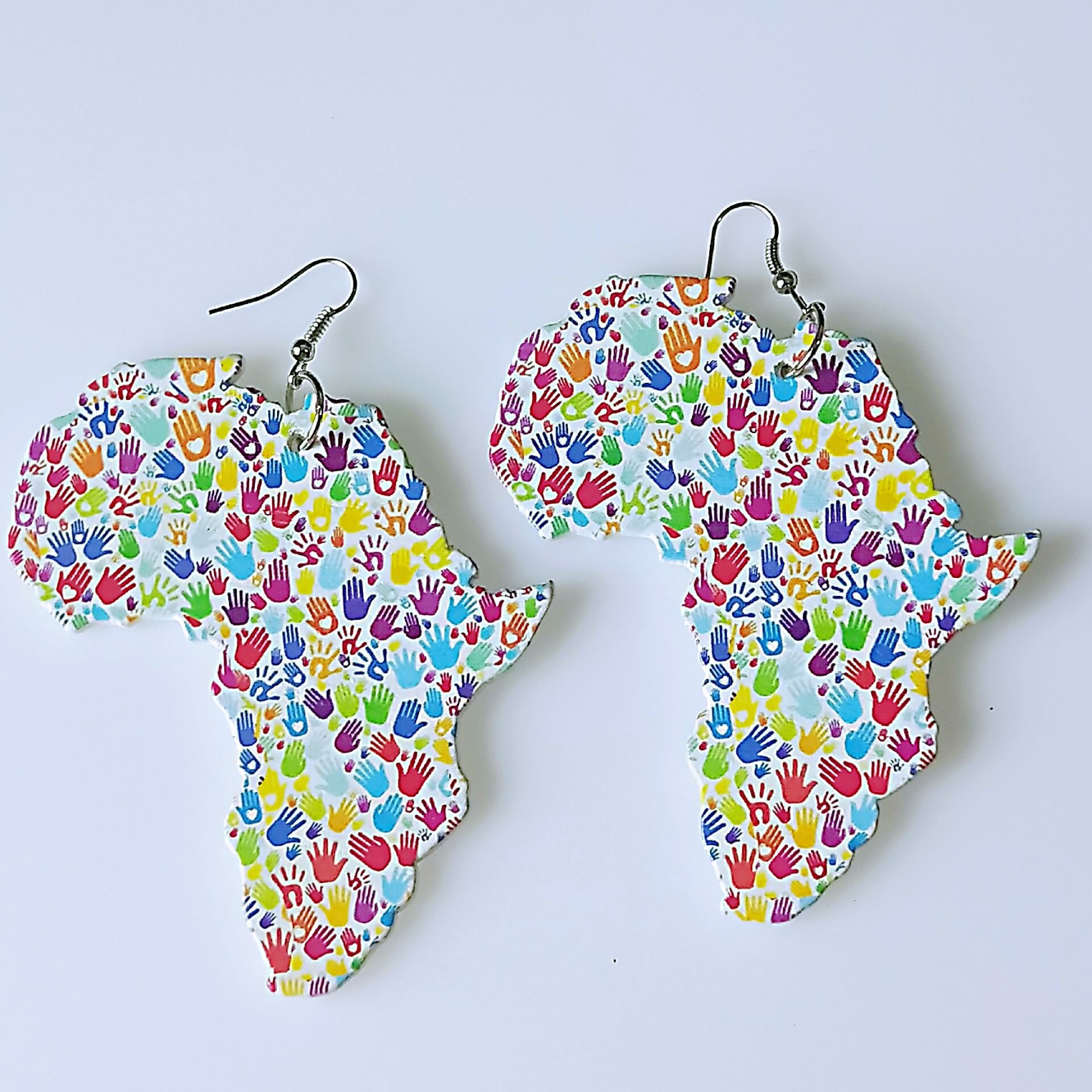 Wholesale fashion africa map pattern wooden earrings - Nihaojewelry