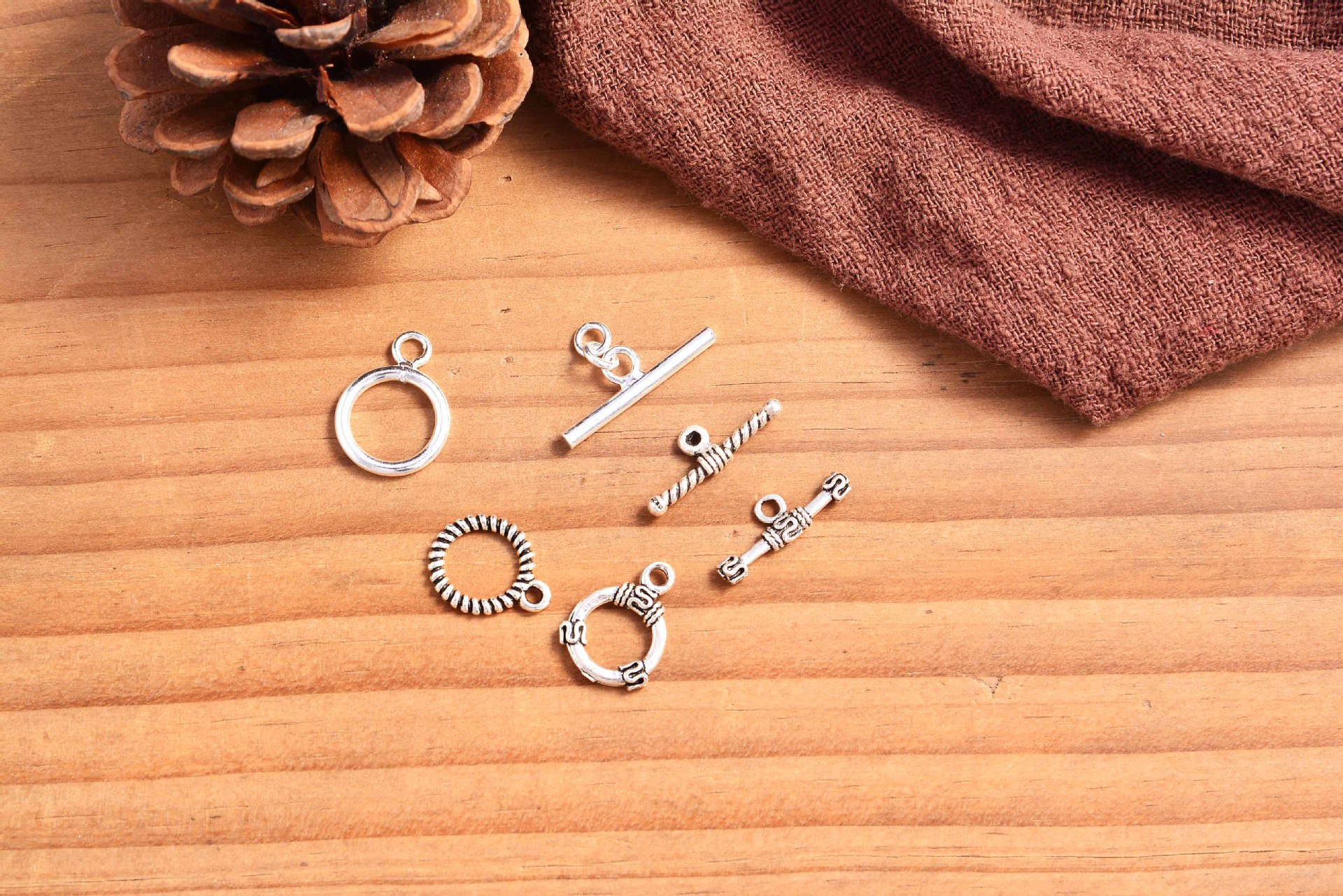 批发S925纯银OT扣 复古做旧风格搭扣银扣子DIY手工饰品配件-阿里巴巴