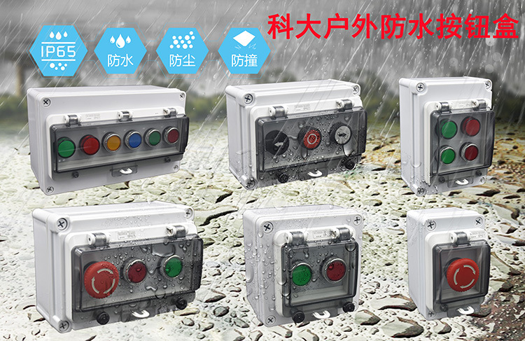 科大定制户外防水按钮接线盒防暴雨按钮控制配电盒手动操作防水盒-阿里巴巴