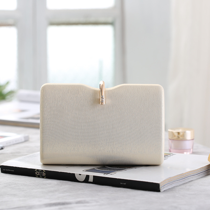 Womens Clutch Hard Box Small Square Bag Dinner Bag Shoulder Diagonal PU Bag