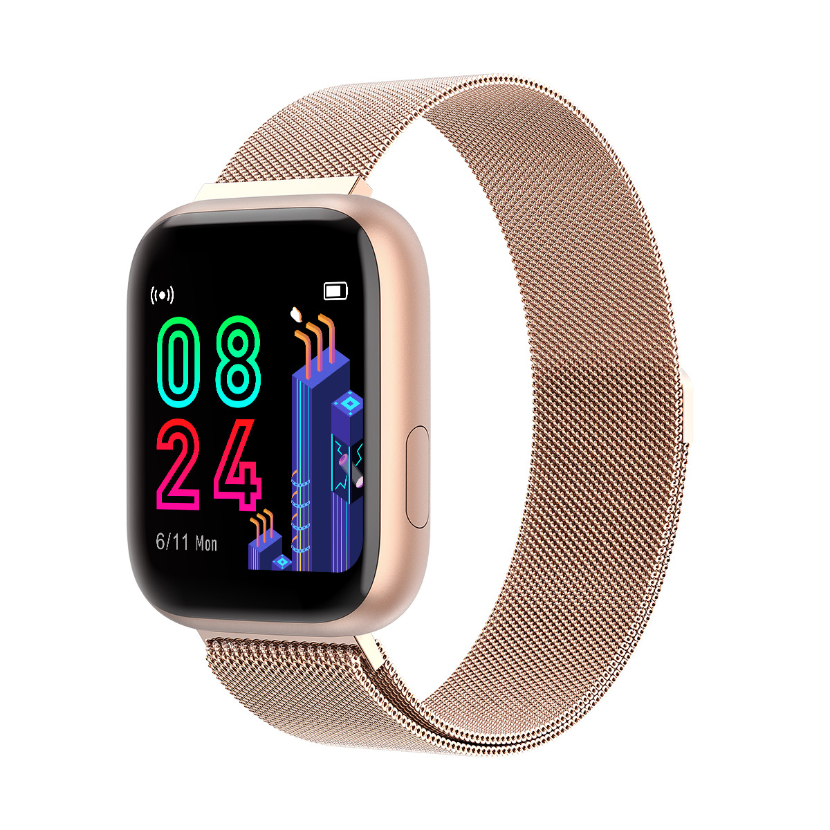 P4全触智能手表彩屏新升级运动防水心率血压蓝牙监测计步运动模式-阿里巴巴