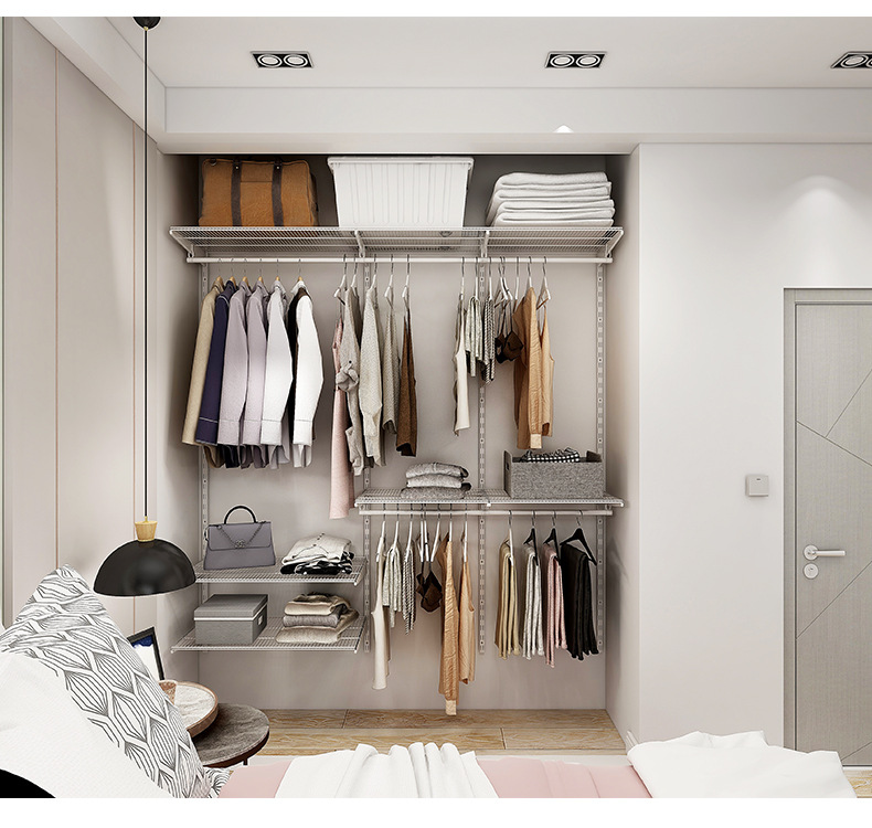 美达斯金属衣柜步入式衣帽间开放式衣柜配件厂家直销金属横轨挂条-阿里巴巴