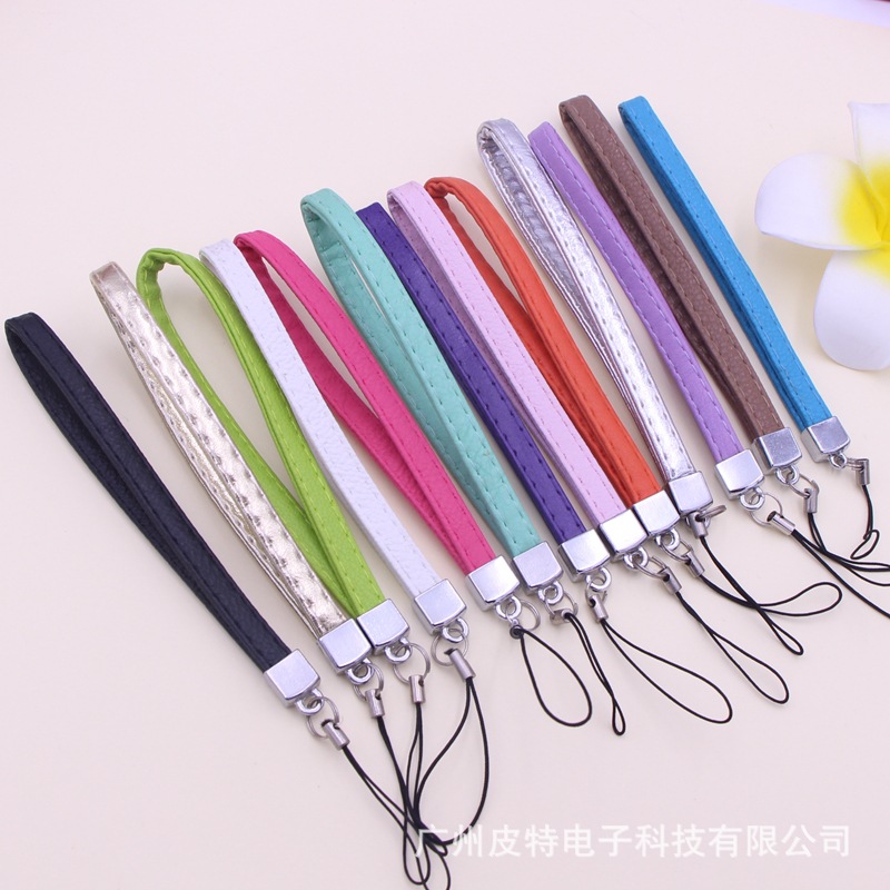 现货pu皮革手机短绳手机皮挂绳手腕绳 手机金属扣挂绳皮质绳-阿里巴巴