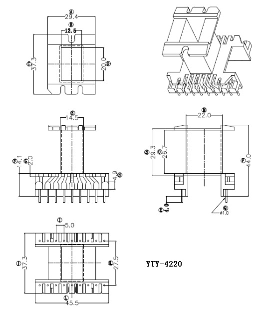 EE42变压器骨架电木骨架EE4220电源骨架加宽9+9-阿里巴巴