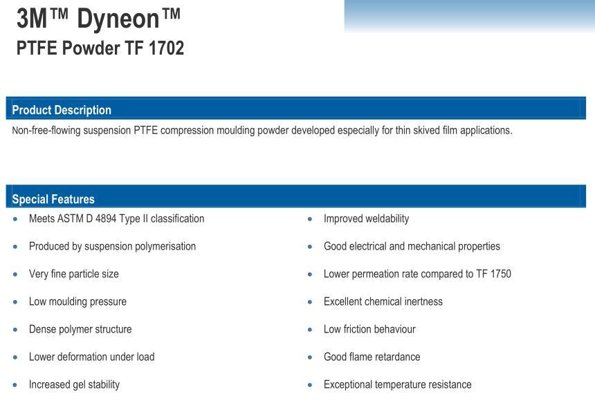 悬浮聚四氟乙烯粉末 模压成型PTFE悬浮细粉 Dyneon TF 1702美国3M-阿里巴巴