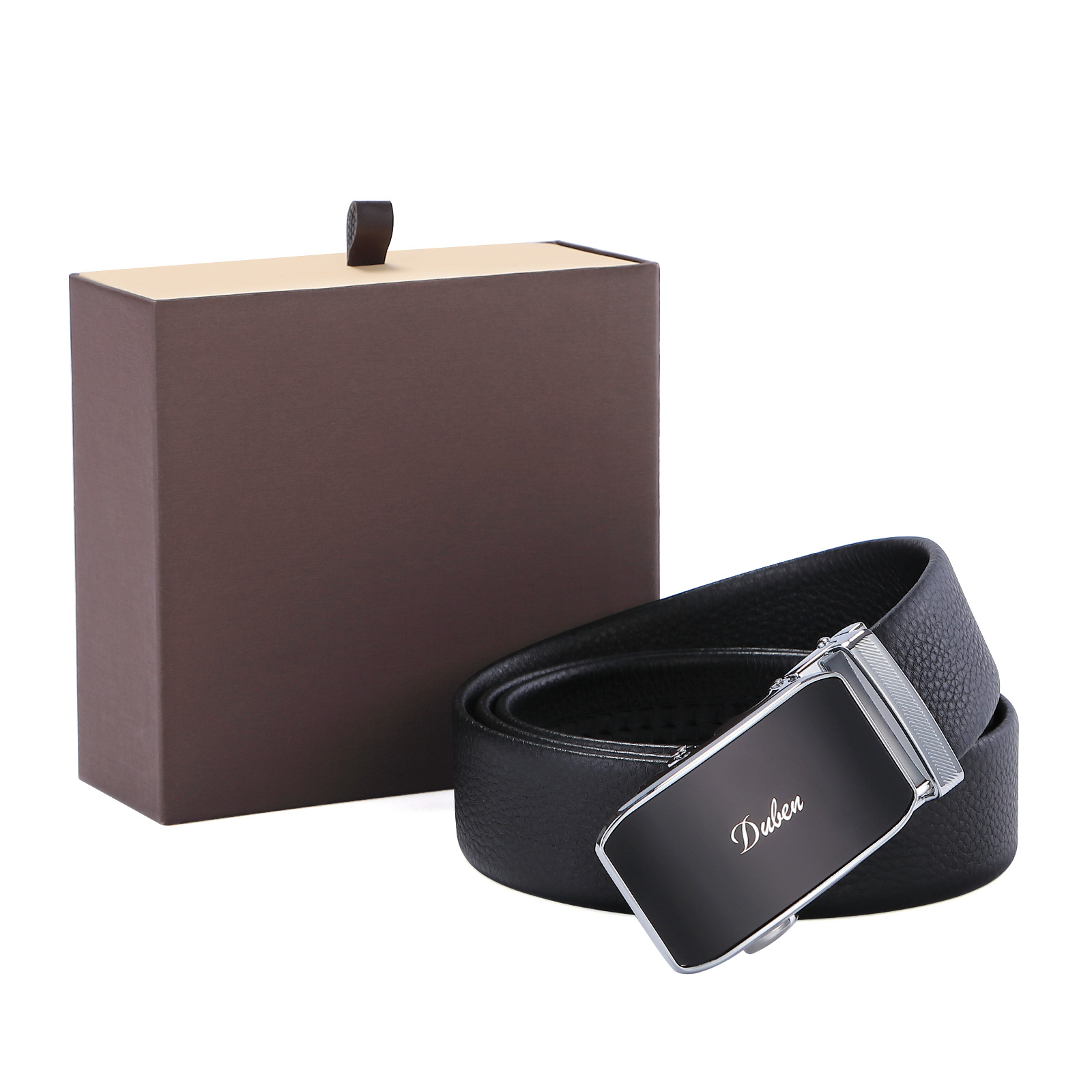 Auto buckle leather belt customization company high grade gift box set ...