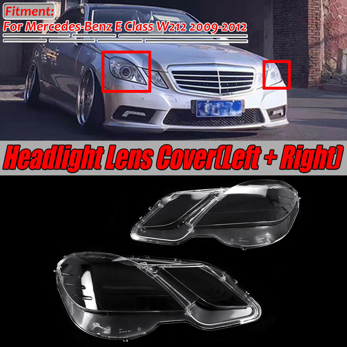 适用奔驰大灯灯罩 奔驰前照灯罩子 PC罩 大灯底壳 奔驰配件-阿里巴巴