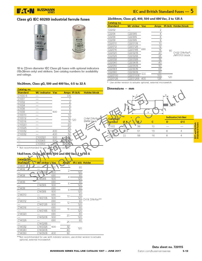 EATON BUSSMANN 保险丝 C10G20 500V 16 10*38 全新原装正品-阿里巴巴