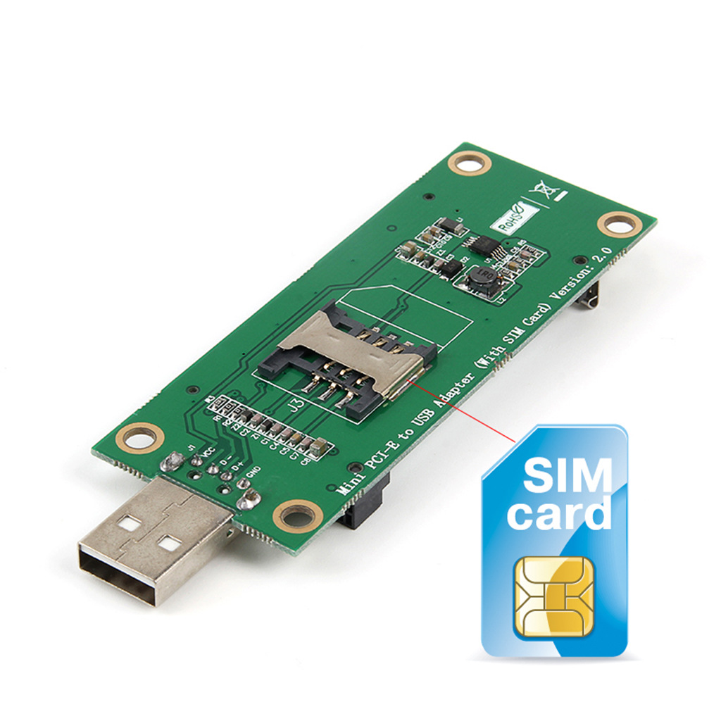 Mini PCI-E转USB(带SIM卡槽) WWAN测试转接卡 3G/4G模块开发板-阿里巴巴