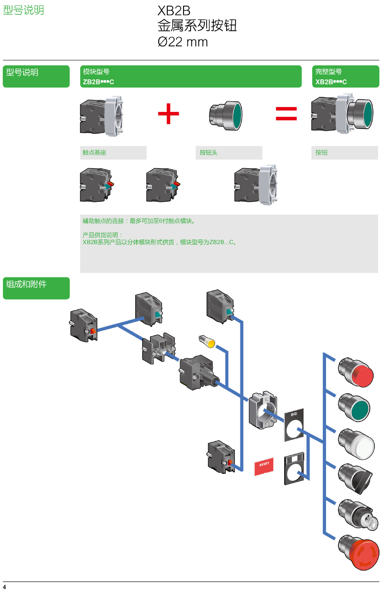施耐德急停按钮开关XB2BS542C 1常闭22mm旋转复位急停开关-阿里巴巴