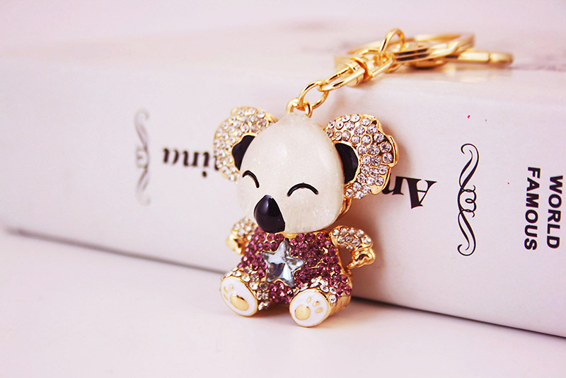 Wholesale creative cute koala key chain animal key chain metal pendant ...