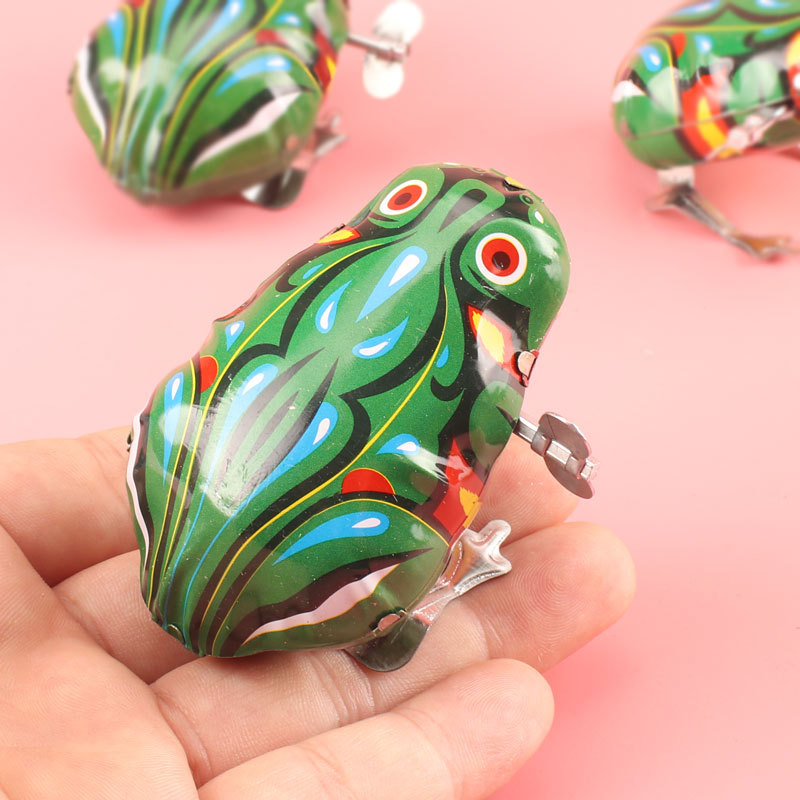 80后怀旧经典玩具 铁皮青蛙 上发条小青蛙玩具 儿童游戏 发条动物-阿里巴巴