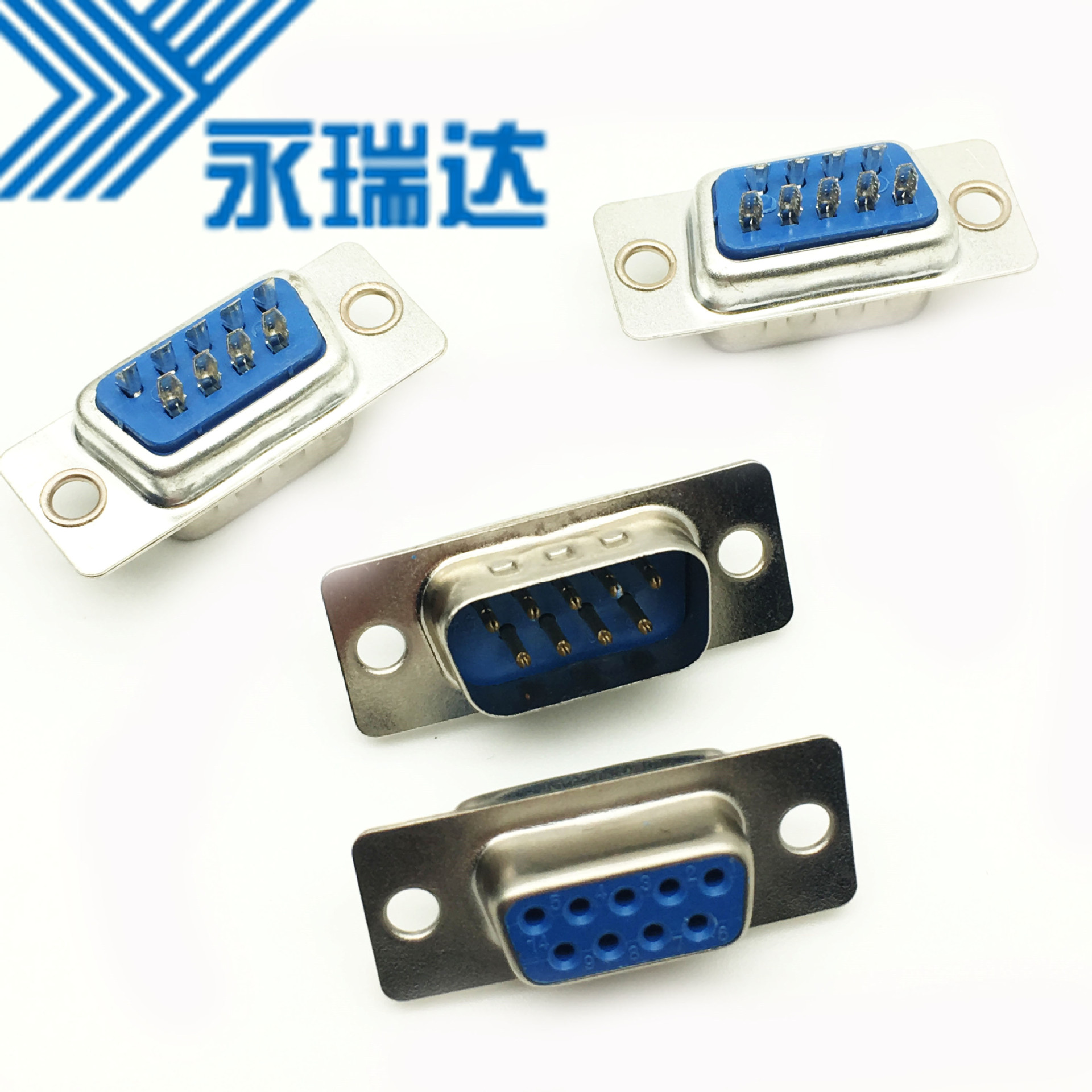 DB9公头 焊线式 连接器 串口RS232九针公座焊接式 D-SUB 九针插头-阿里巴巴