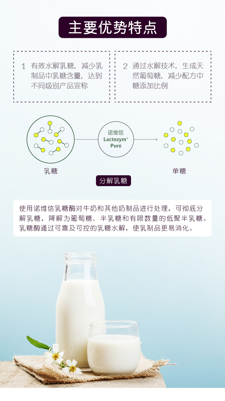 诺维信 食品级乳糖酶 Lactozym Pure 乳制品 乳糖水解酶制剂-阿里巴巴