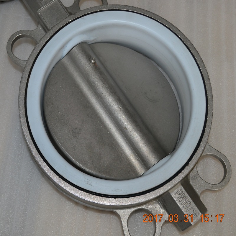 D371F-10P不锈钢304衬四氟蜗杆蝶阀DN100低压涡轮对夹式蝶阀DN500-阿里巴巴