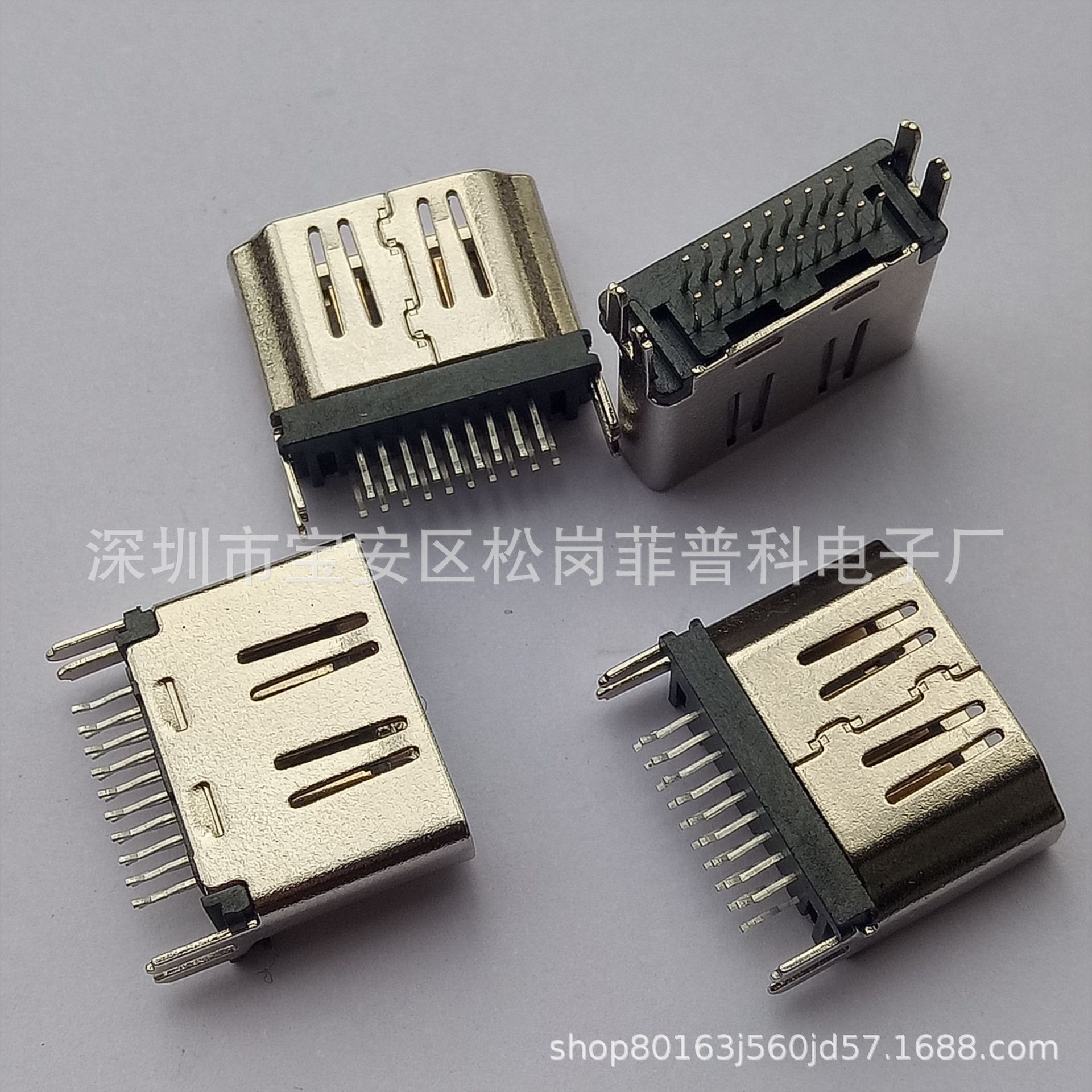 HDMI 19P母座 夹板1.2/1.6MM USB高清母座 K脚 铁壳 弯针 黑胶-阿里巴巴