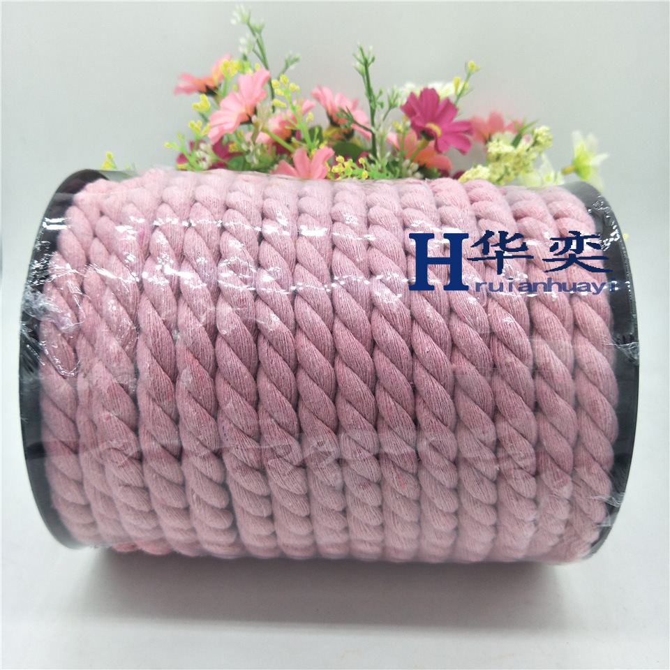 10mm手提绳三股棉绳彩色编织地毯装饰墙面缠绕绳彩色麻绳卷筒包装-阿里巴巴