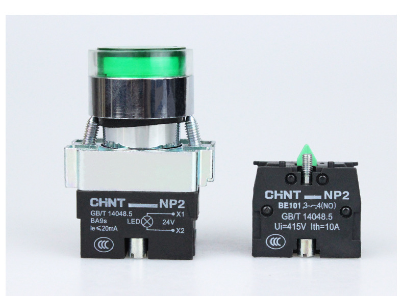正泰按钮开关红绿黄NP2-BW3361/3461 24/220V自复位1常开LED带灯-阿里巴巴